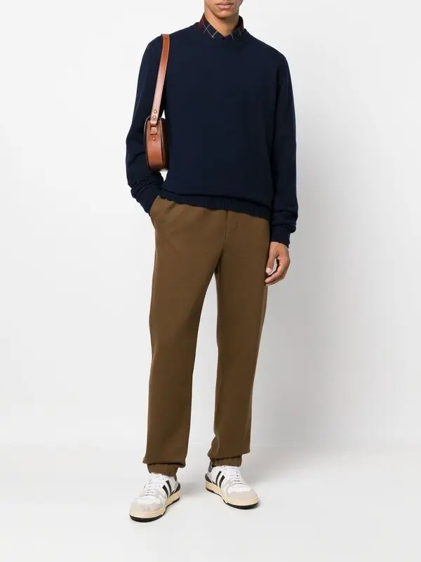 BARRIE B Label Cashmere Jumper - Blue