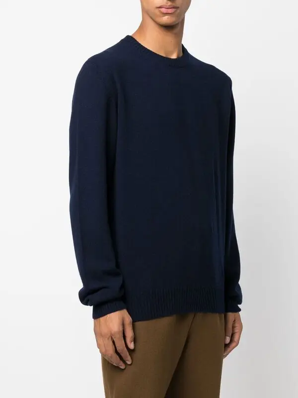 BARRIE B Label Cashmere Jumper - Blue