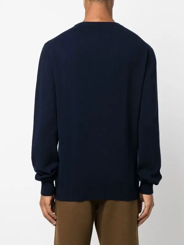BARRIE B Label Cashmere Jumper - Blue