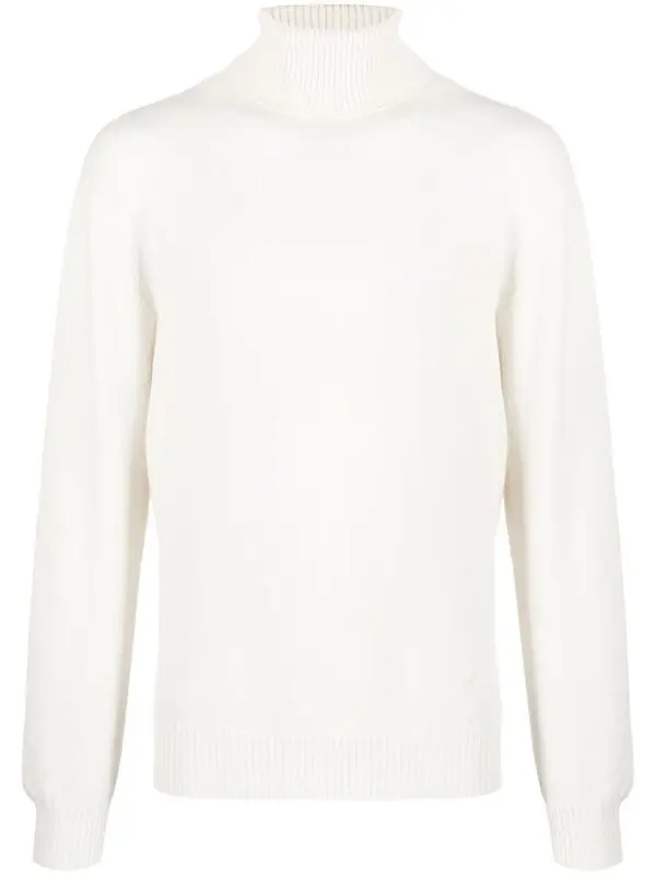BARRIE Turtle Neck Cashmere Sweater - White
