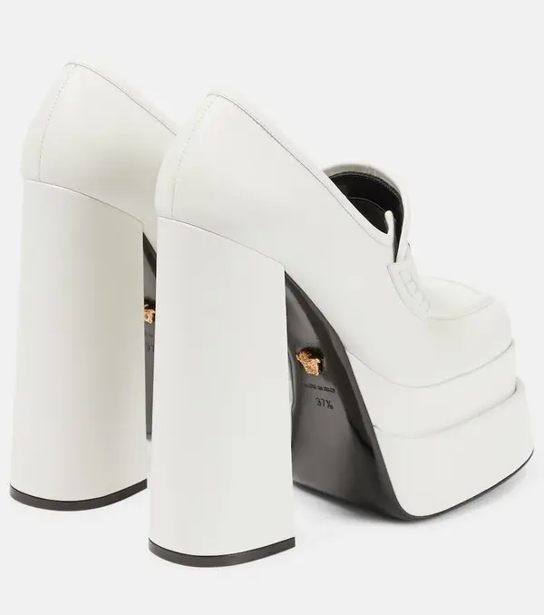 Versace Aevitas Leather Platform Loafer Pumps