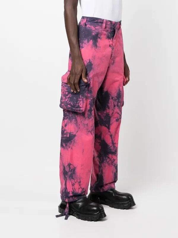 Off-White Tie-dye Cargo Trousers - Pink