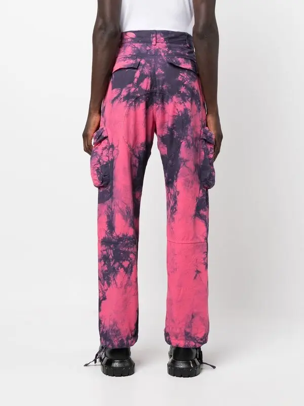 Off-White Tie-dye Cargo Trousers - Pink