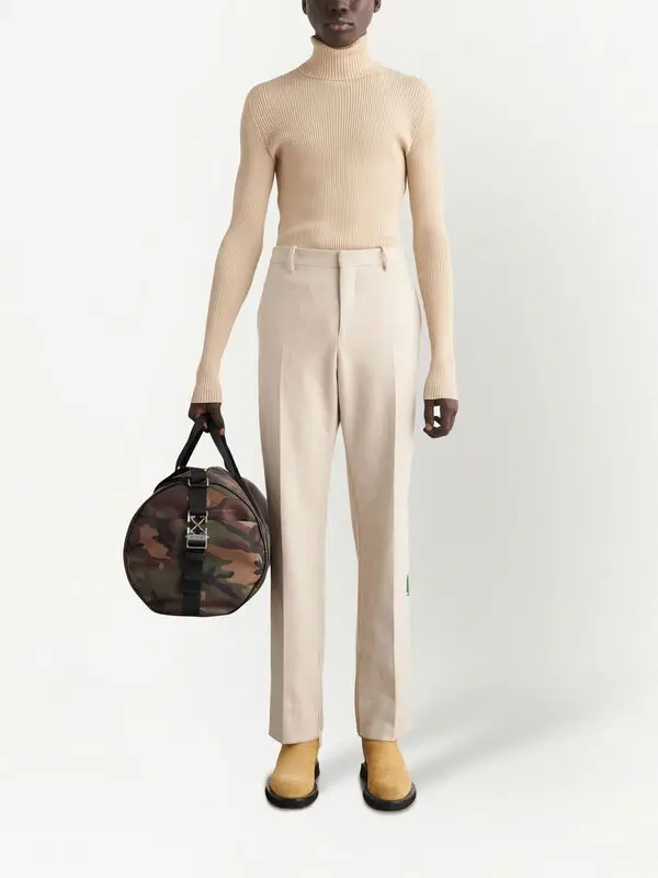 Off-White Slim-cut Trousers With Logo Tag