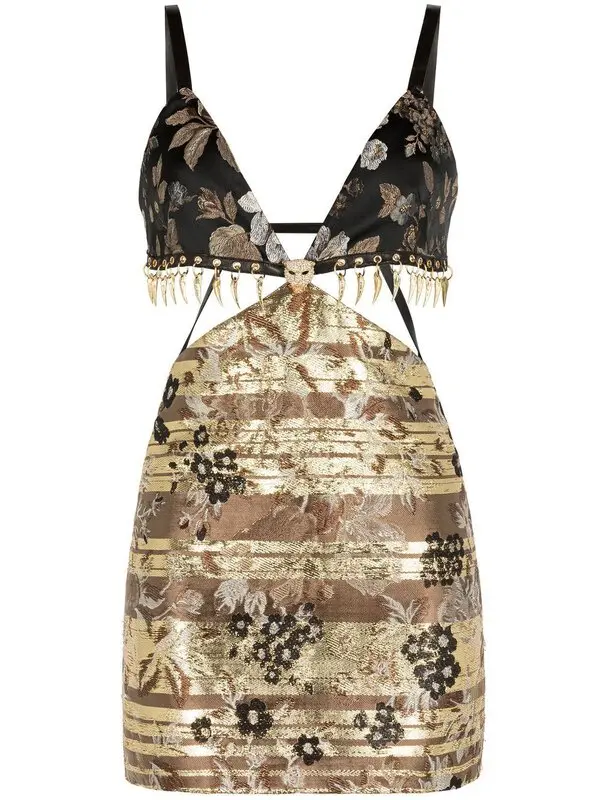 Roberto Cavalli Floral-jacquard Minidress