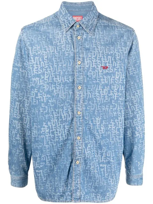 DIESEL® Logo-print Denim Shirt