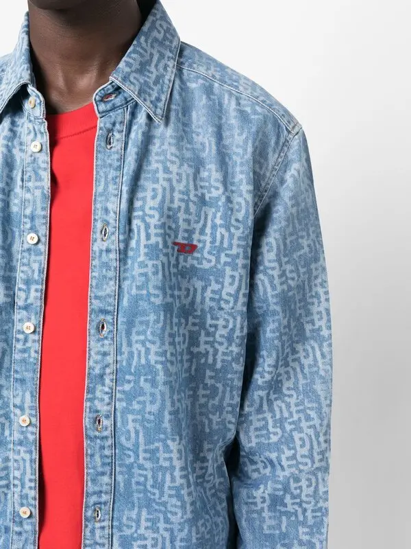 DIESEL® Logo-print Denim Shirt