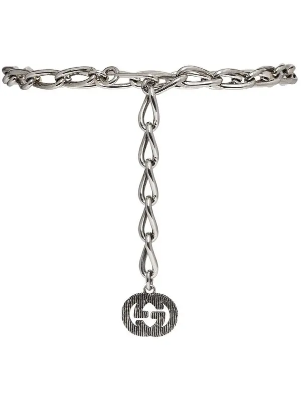 Gucci Interlocking G Chain Belt - Silver | Editorialist