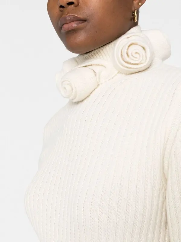 Blumarine Roll-neck Mini Dress - Neutrals
