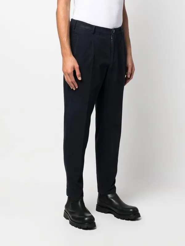 Incotex Tapered-leg Cotton Trousers - Blue