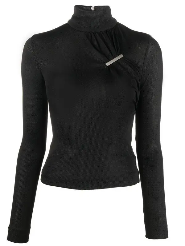1017 Alyx 9sm Gathered Long Sleeve Top - Black