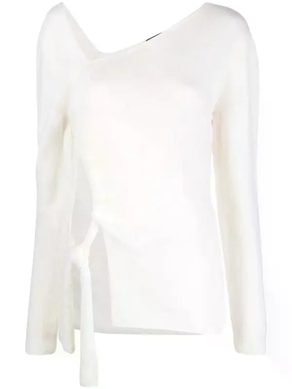 TOM FORD Cut-out Detail Asymmetric-neck Jumper - White