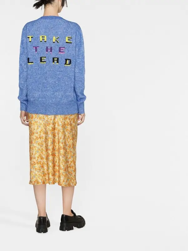 CORMIO Slogan Intarsia Cardigan