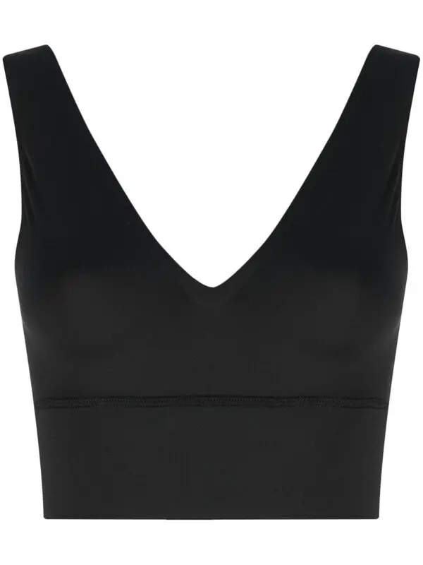 REEBOK V-neck Cropped Tank Top - Black