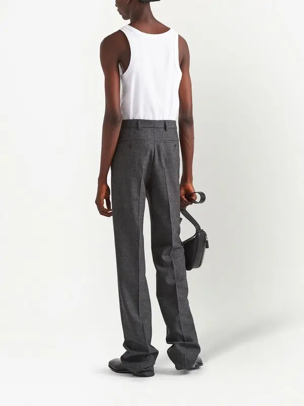 Prada Triangle-Logo Cotton Tank Top In White | Editorialist