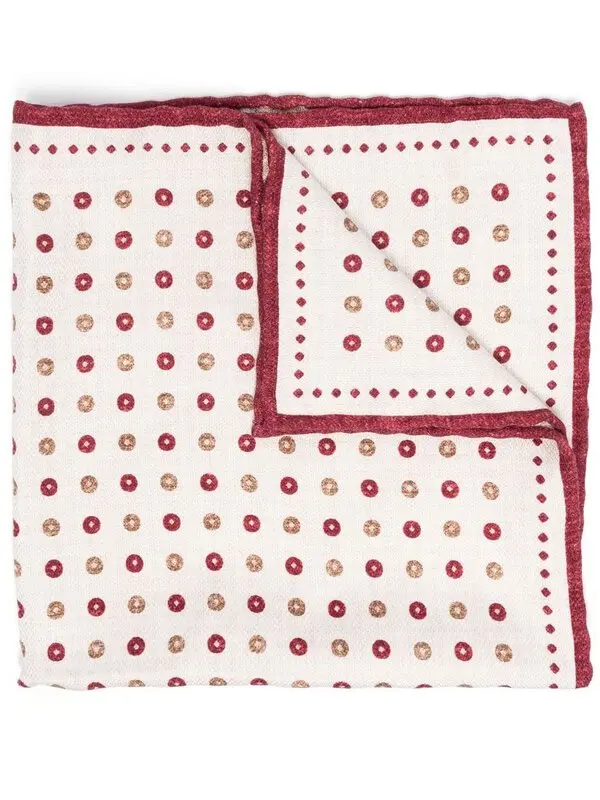 Brunello Cucinelli Geometric-print Pocket-square - Brown