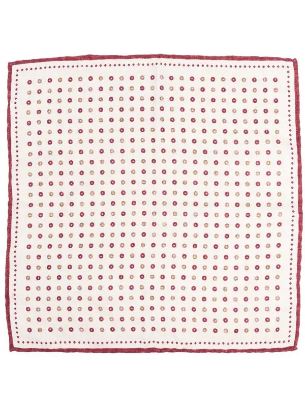 Brunello Cucinelli Geometric-print Pocket-square - Brown