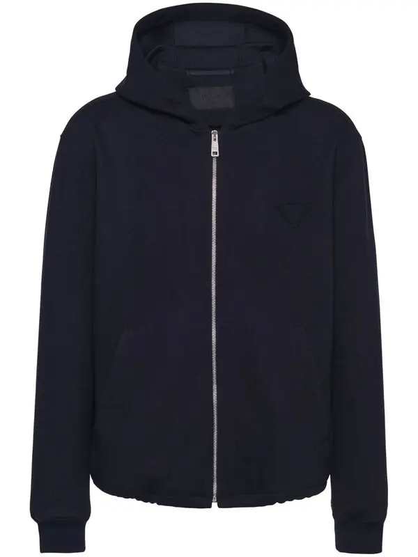 Prada Wool Zip-up Hoodie
