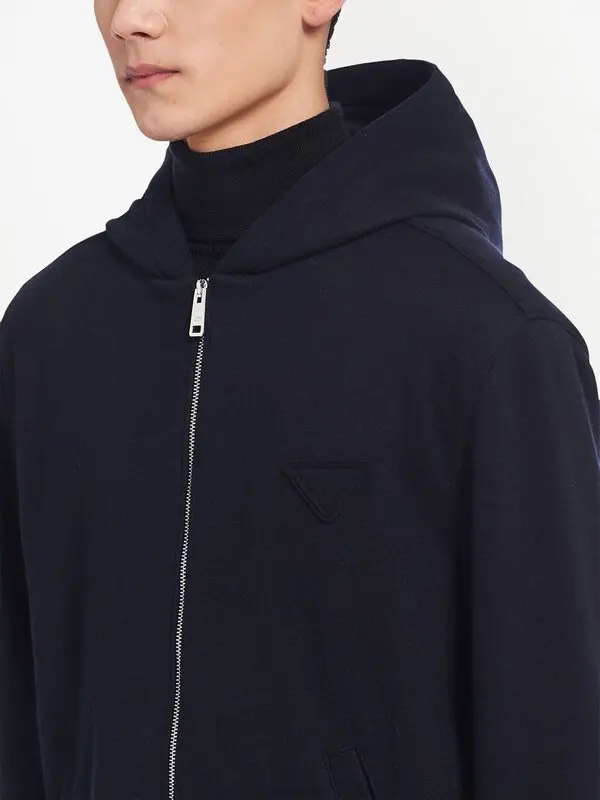 Prada Wool Zip-up Hoodie