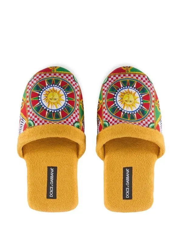 DOLCE & GABBANA CASA Cotton Terry Slippers - Yellow