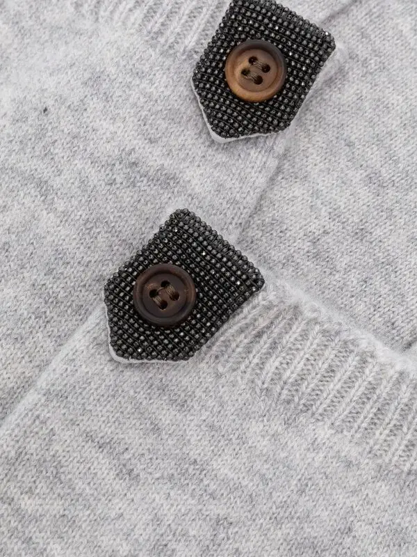 Brunello Cucinelli Button-detail Gloves - Grey