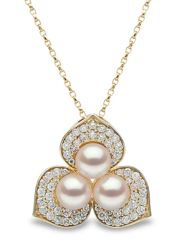 Yoko London 18kt Yellow Petal Pearl And Diamond Pendant - Gold
