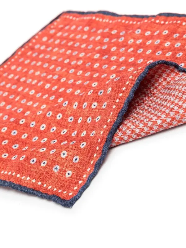 Brunello Cucinelli Geometric-print Pocket-square - Red