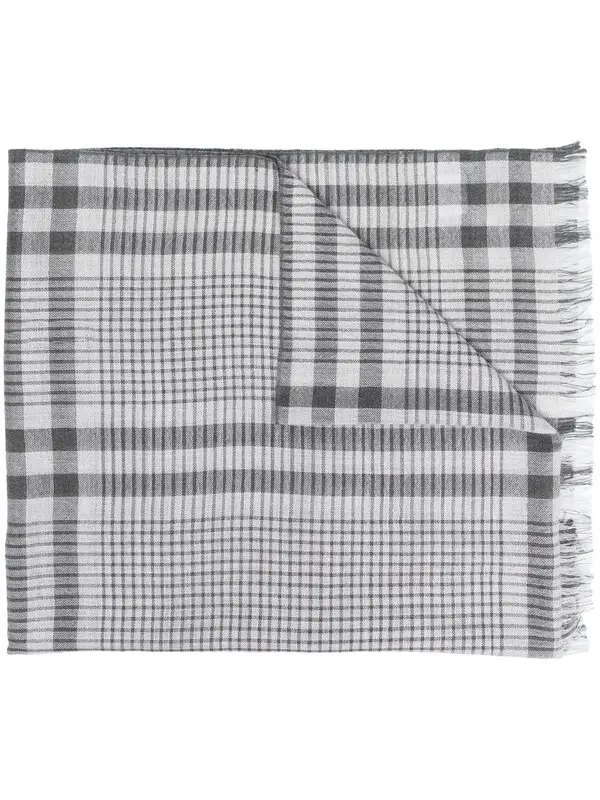 Brunello Cucinelli Check-print Scarf - Grey