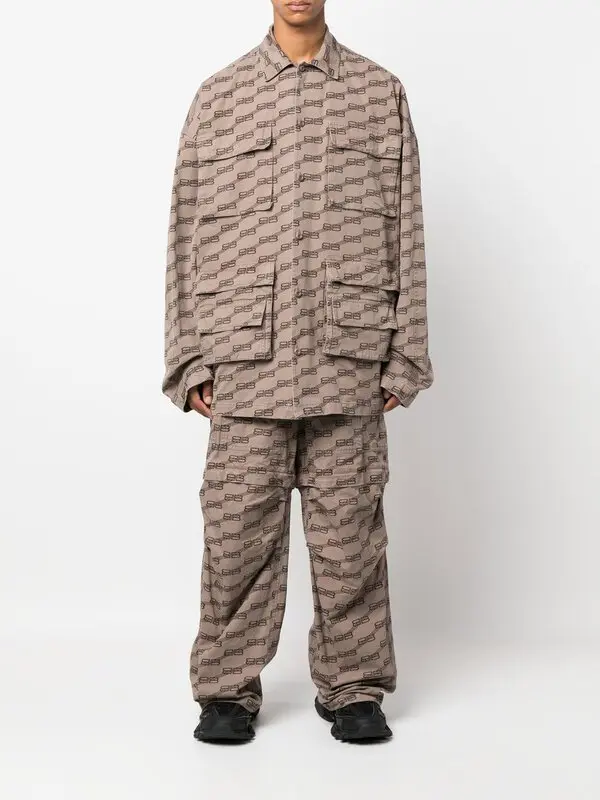 Balenciaga Bb Monogram Cargo Shirt - Brown