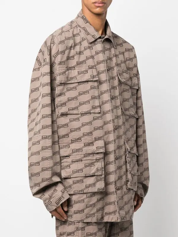 Balenciaga Bb Monogram Cargo Shirt - Brown