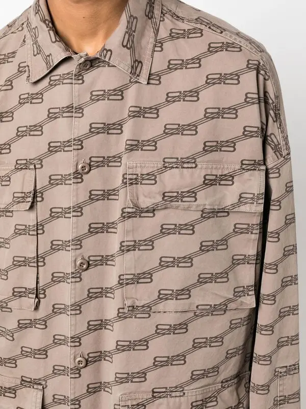 Balenciaga Bb Monogram Cargo Shirt - Brown