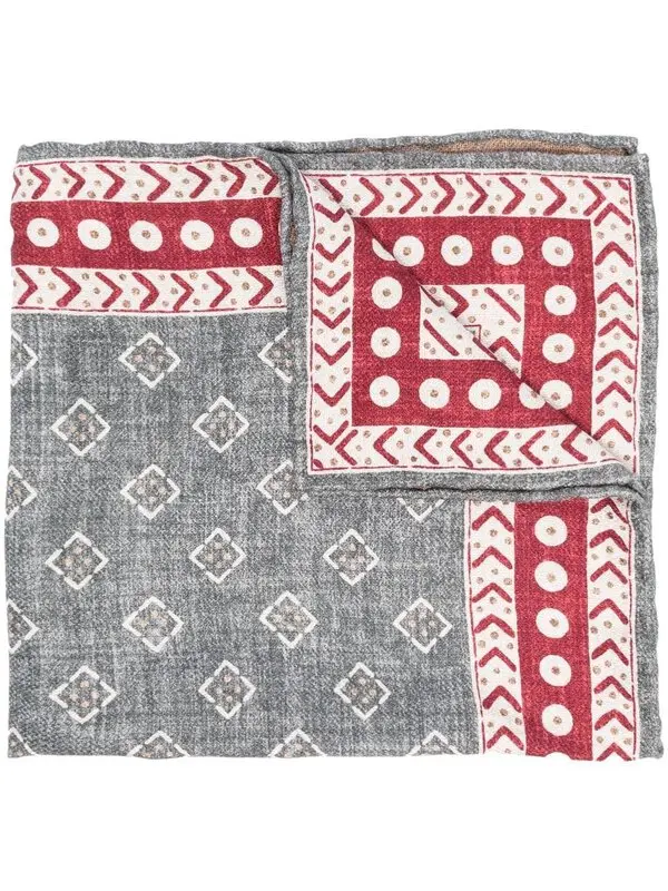 Brunello Cucinelli Printed Pocket Neckerchief - Grey