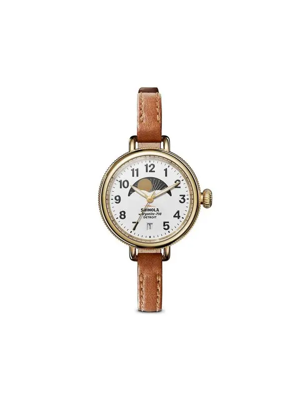 Shinola The Birdy Moon Phase 34mm Timepiece - White
