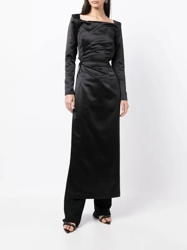 LITKOVSKAYA Lace-up Detail Maxi Dress - Black