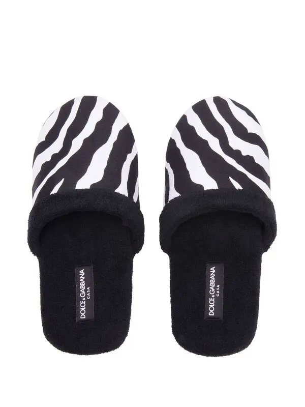 Dolce & Gabbana Cotton Terry Slippers - Black