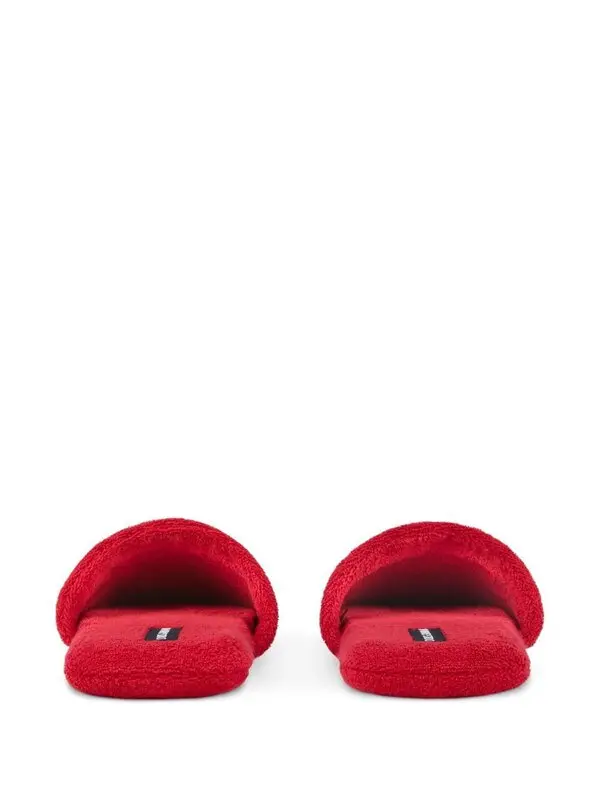 Dolce & Gabbana Carretto Siciliano-print Terry Slippers - Red