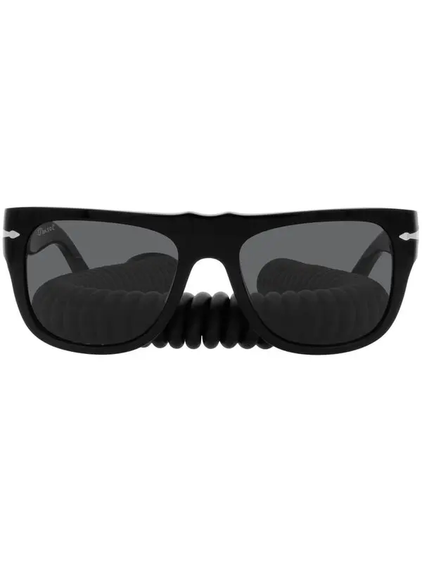 Persol Pinnacle Retainer Square Sunglasses - Black
