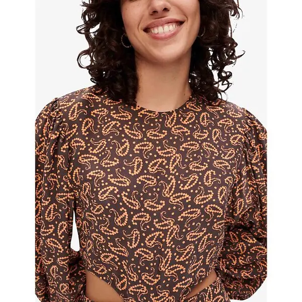 Maje Ricateli Paisley-print Cut-out Woven Maxi Dress