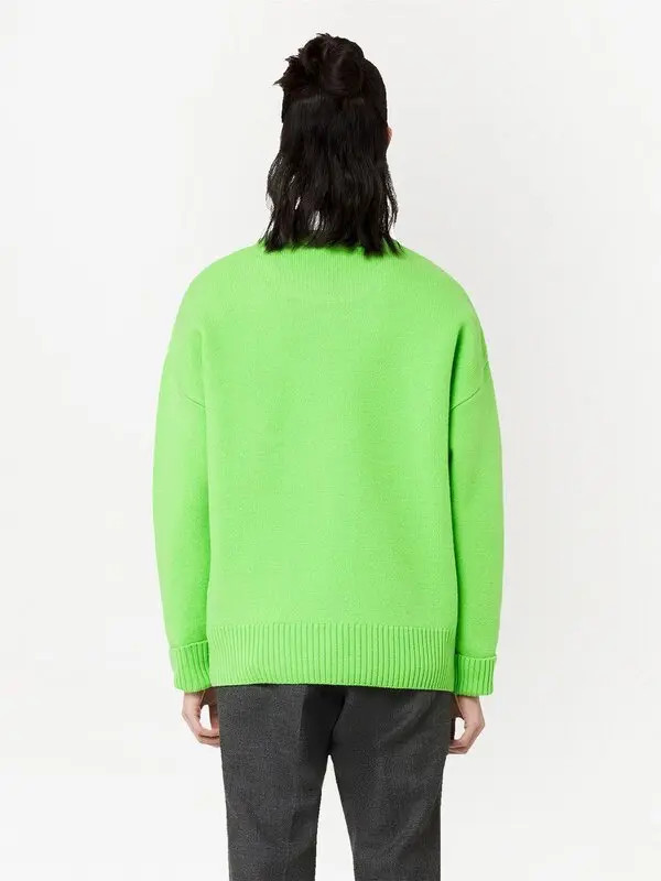 AMI Paris De Coeur Wool Jumper - Green