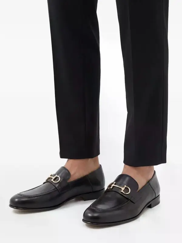 FERRAGAMO 20mm Ottone Gancini-buckle Loafers - Black