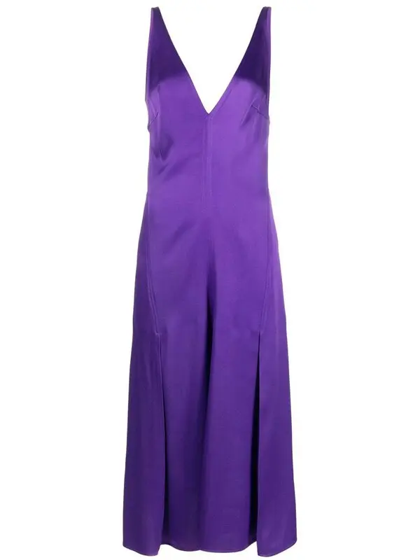 Victoria Beckham Panelled V-neck Midi Dress