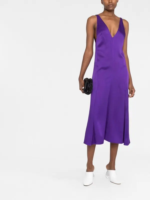 Victoria Beckham Panelled V-neck Midi Dress