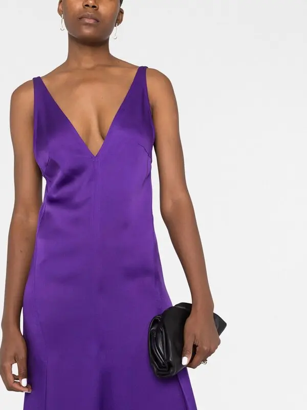 Victoria Beckham Panelled V-neck Midi Dress