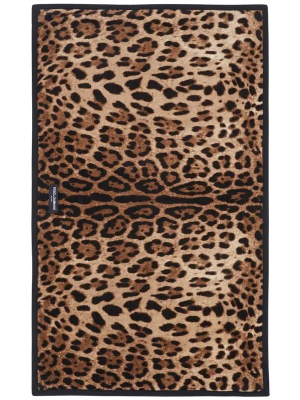 Dolce & Gabbana Leopard-print Cotton Bath Mat - Black