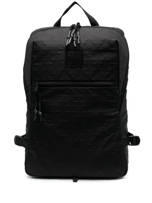 COUNTY OF MILAN Marcelo Burlon Logo-patch Embossed Backpack - Black