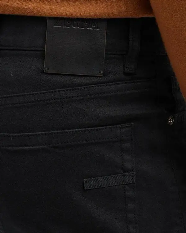 Zegna 5-pocket Stretch Pants - Black Solid