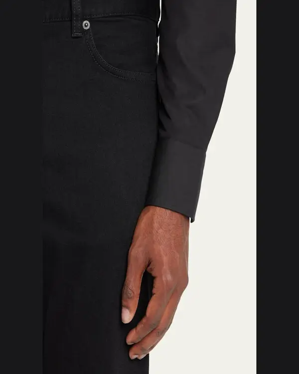 Zegna 5-pocket Straight Leg Pants - Black Solid