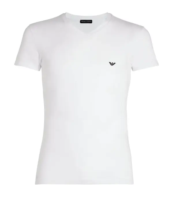 Emporio Armani Stretch Cotton Eagle T-shirt - White