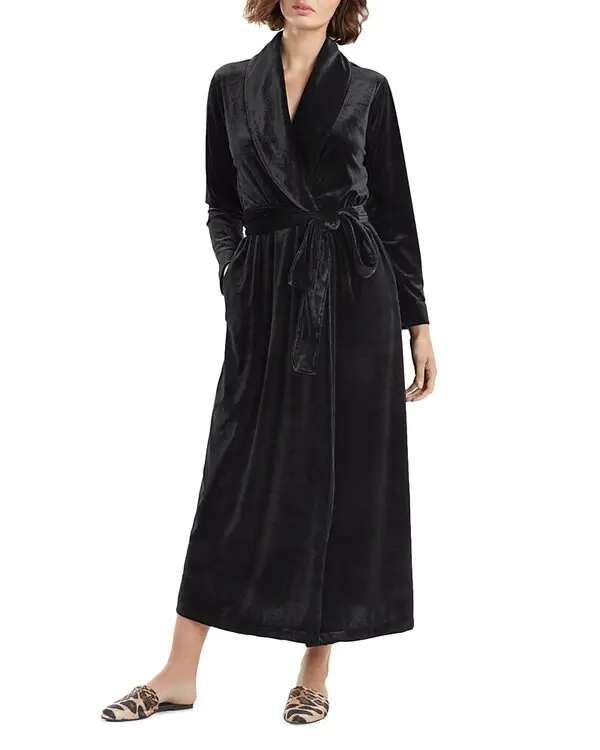 Natori Natalie Velvet Robe - Black