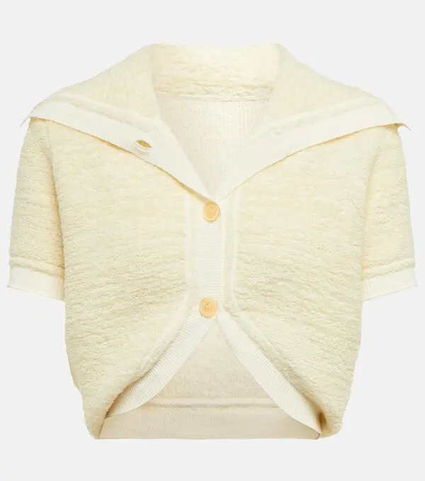 Jacquemus Le Cardigan Campana Cropped Sweater - White